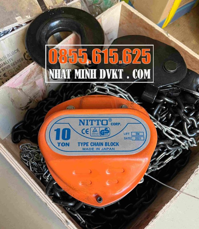 PA LĂNG XÍCH KÉO TAY 10 TẤN NITTO CHAIN BLOCK